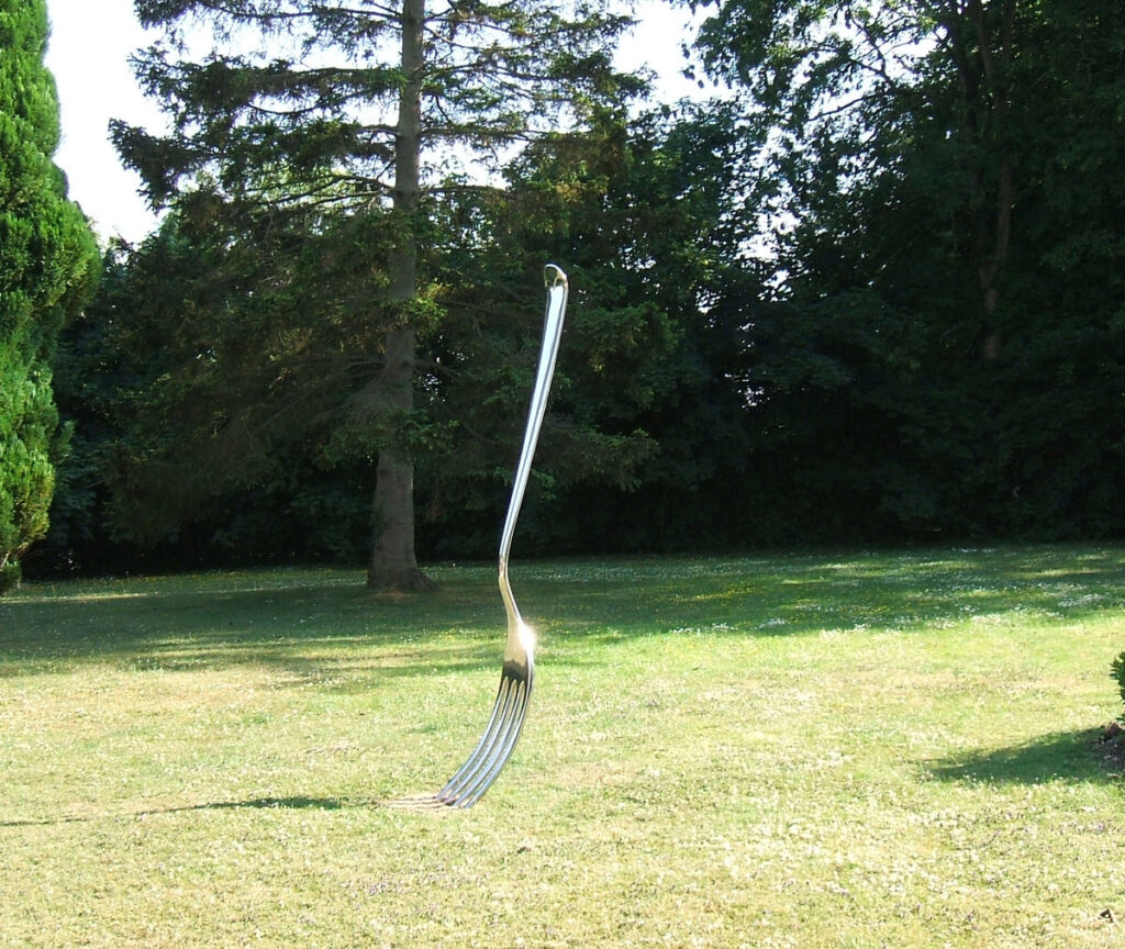 Fork sculpture stainless steel sculpture surreal sculpture monumental ...