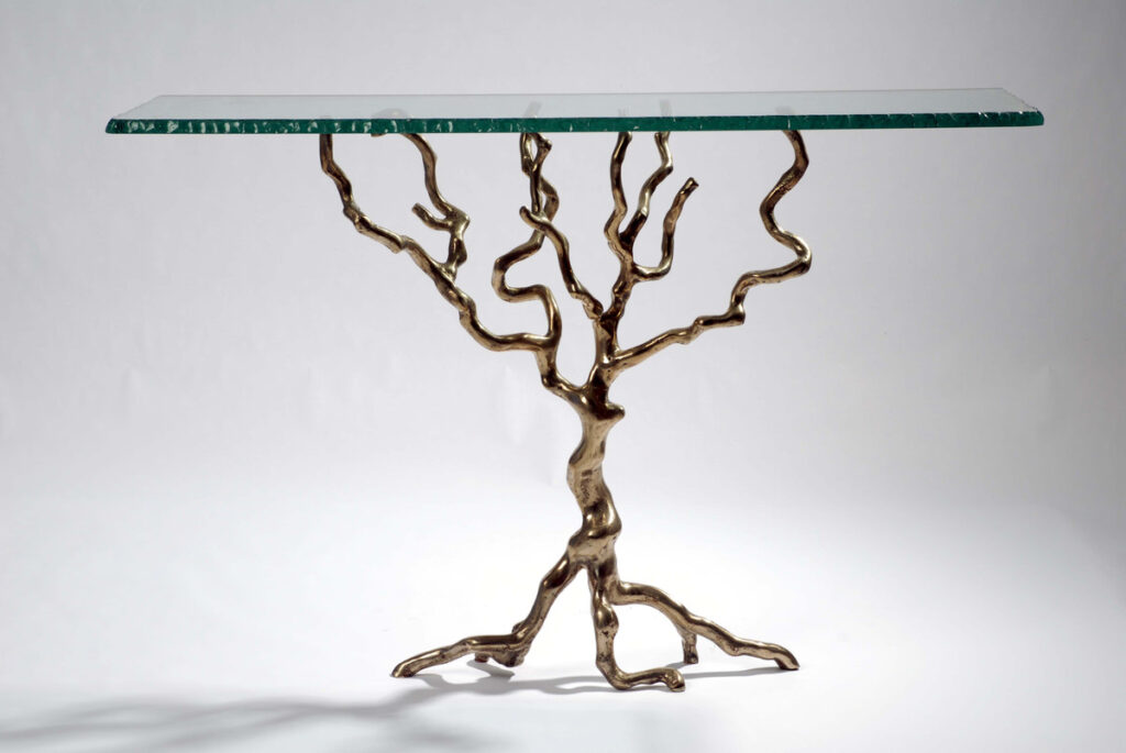 Bronze tree Console Table - Mark Reed Sculpture