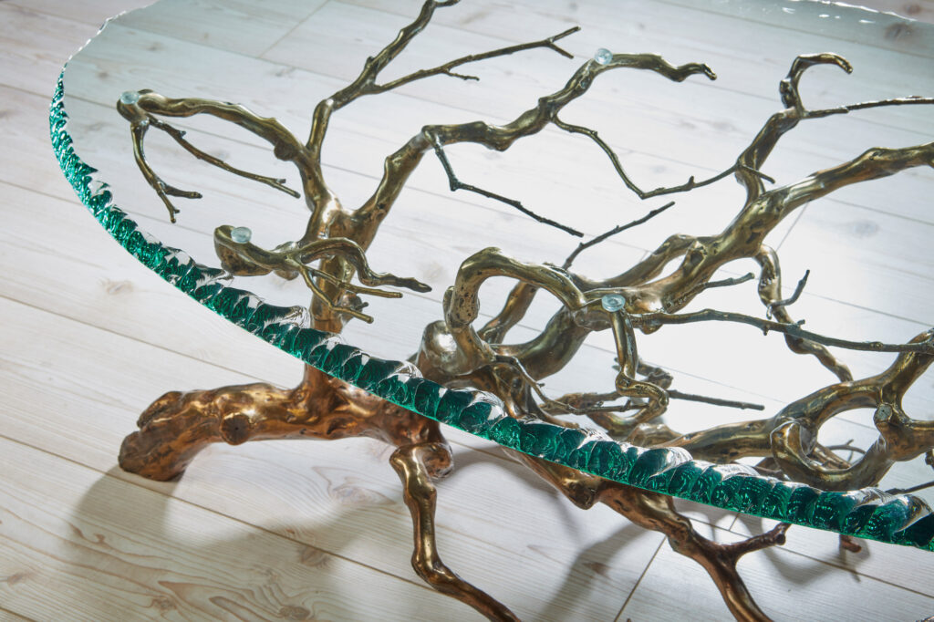 Bronze Branch Coffee Table (Lost Wax Cast) - Mark Reed Sculpture
